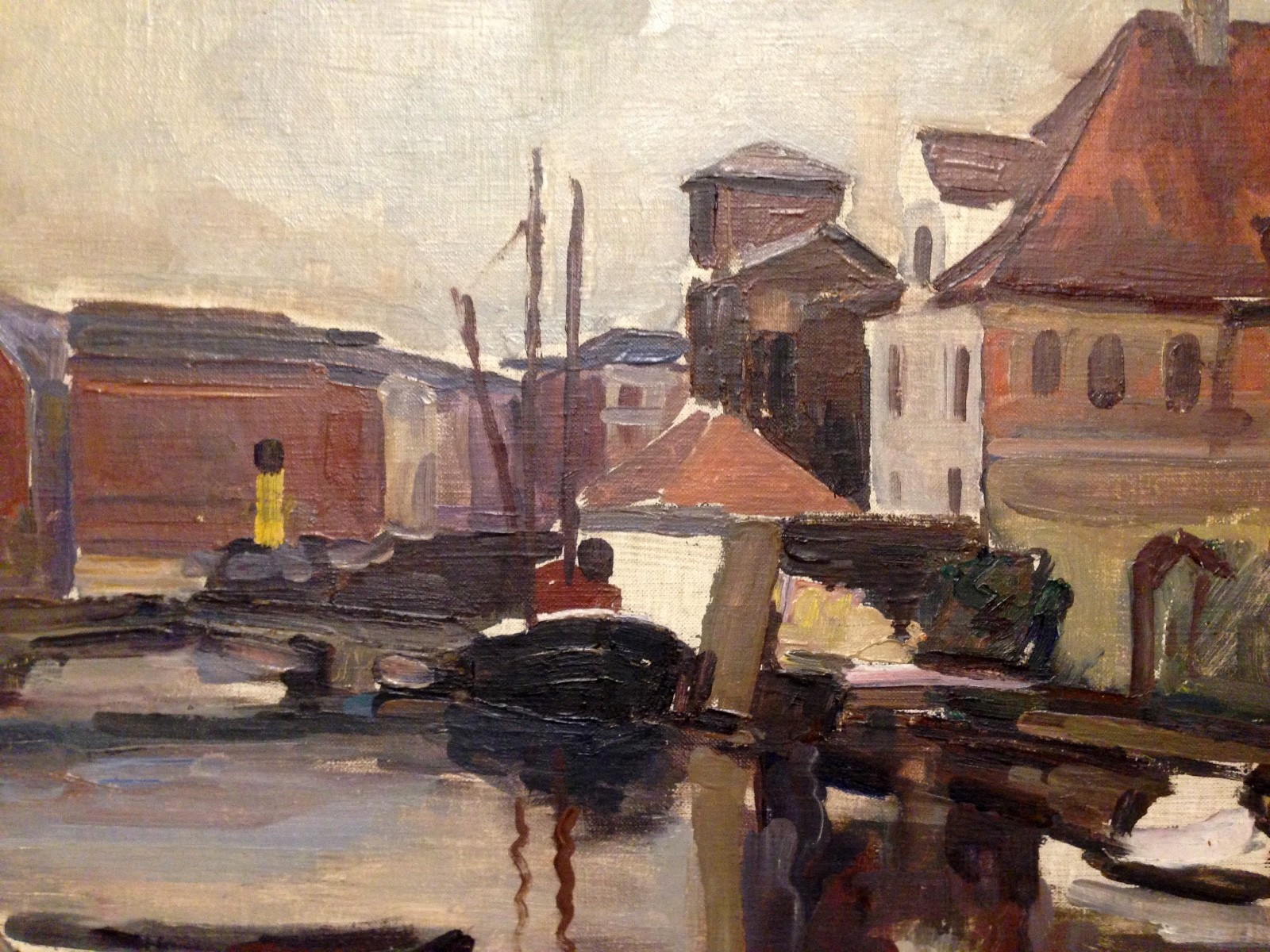 Hans H. Toft (1902-1977): SMALL CANAL HARBOR | eBay