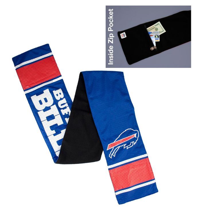 NFL Winter Scarf Team Logo W/Inside Zip Pocket Jersey Material New Pick ...