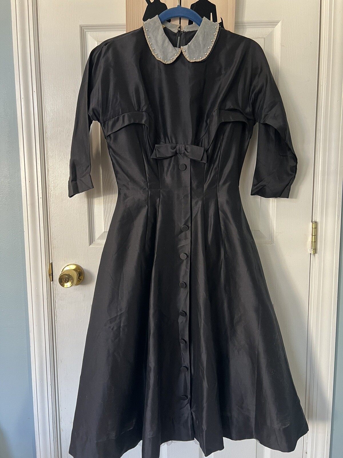 Vintage 1940s 1950s Black Wednesday Addams Lydia Deet… - Gem