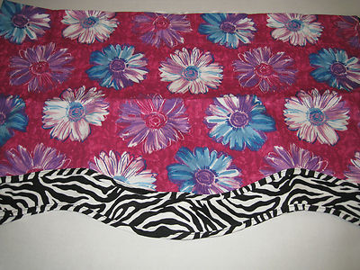 WAVERLY BRIGHT PINK Black ZEBRA Animal Print Bold Gerbera FLORAL ...