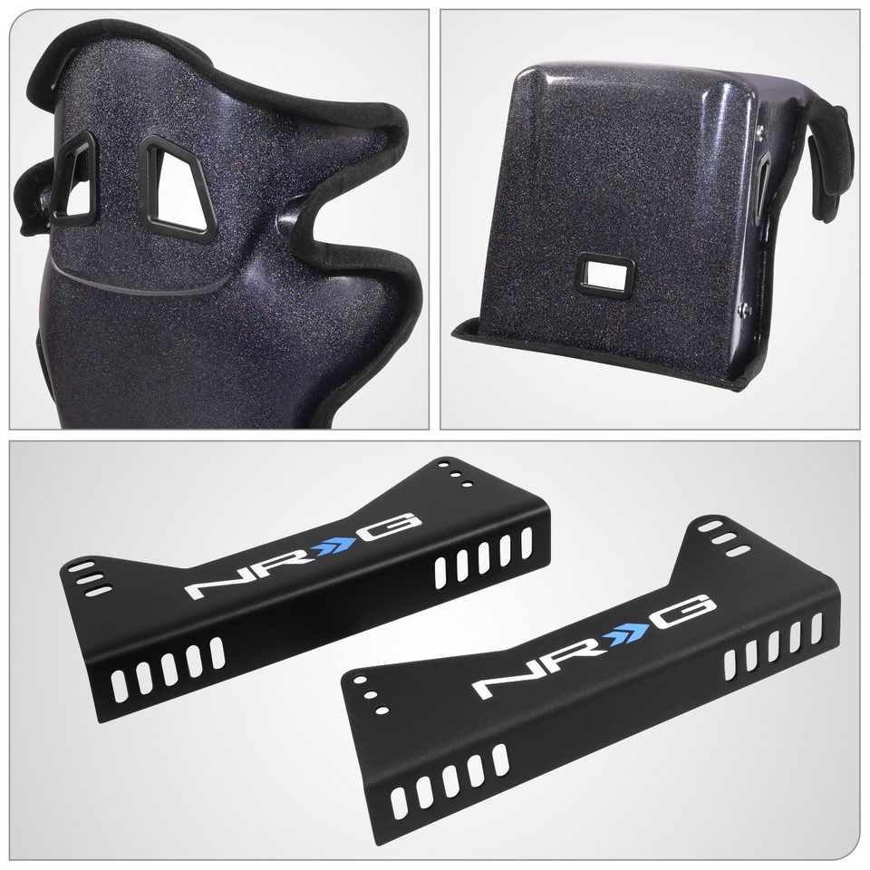 NRG Universal Prisma Black Sparkled Back Bucket Racing Seat FRP-RS610BK ...