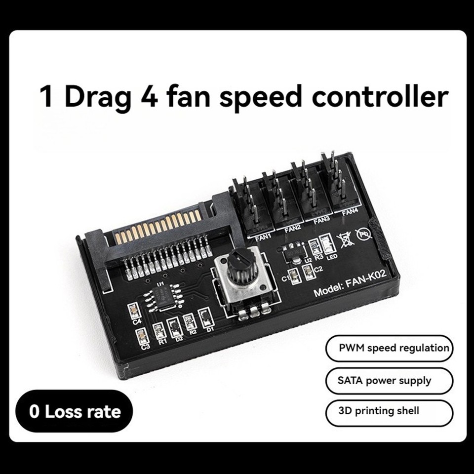 PWM Fan Speed Controller High DC 4Pin Fan Governor NAS Server Fan ...
