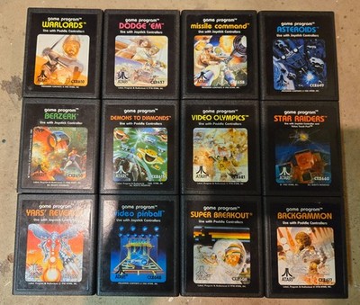 Lot 12 Atari 2600 Games Warlords Asteroids Super Breakout Berzerk ...