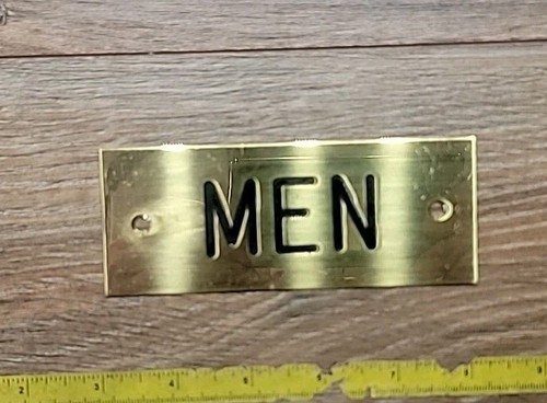 Vintage Brass Restroom Bathroom Sign MEN 5" x 2" | eBay