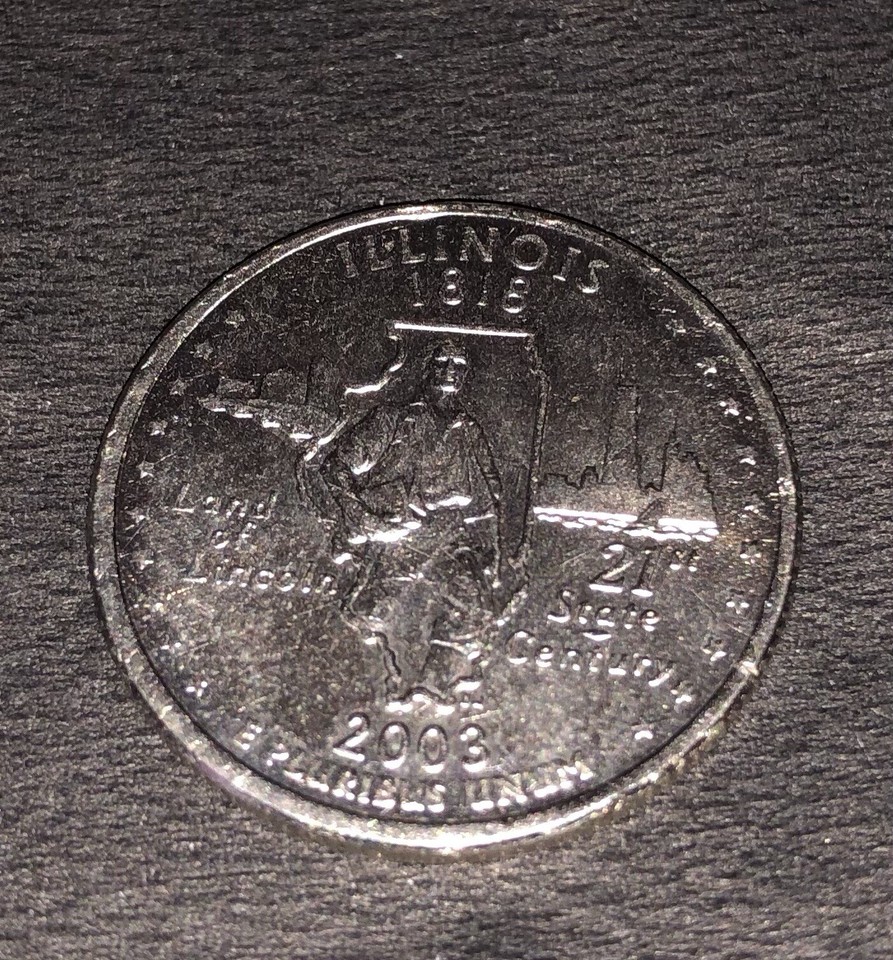 Error - 2003 Illinois State Quarter Error Improperly Annealed Planchet ...