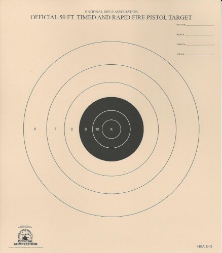 (100) Official NRA B-3 50 Foot Timed Fire Pistol Target 10.5"x12" Tag ...
