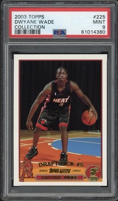 2003 Topps Dwyane Wade Collection Rookie RC #225 PSA 9 Mint Miami Heat ...
