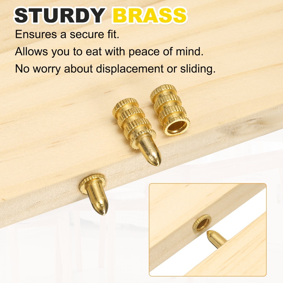 10pcs Brass Table Leaf Dowel Pin Table Bolt Sleeve Top Leaf Alignment ...