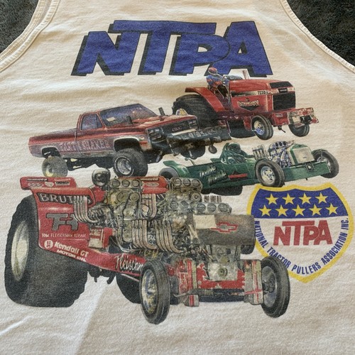 Vtg Tractor Pulling Tank Top White Sz XL NTPA Hanes Nitrous Made USA ...