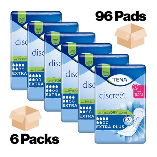96 TENA Lady Extra Plus Discreet Incontinence Pads Absorbent Ladies ...