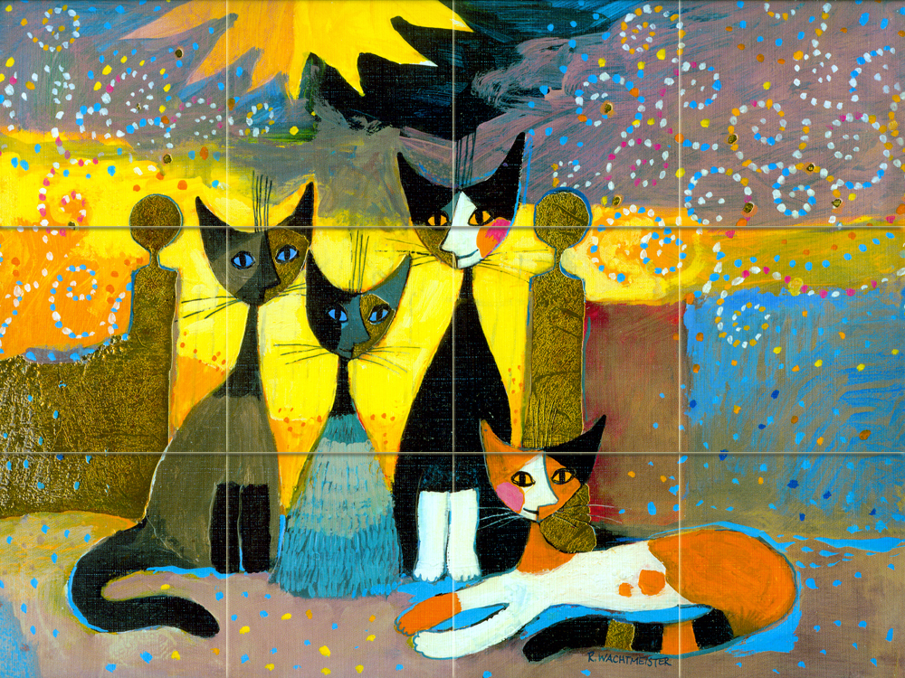 Art Mural Ceramic Color Cat Bath Backsplash Tile #64 | eBay