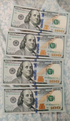 Hundred Dollar Bill Rare Serial Number, Serial Right Next To Each Other ...