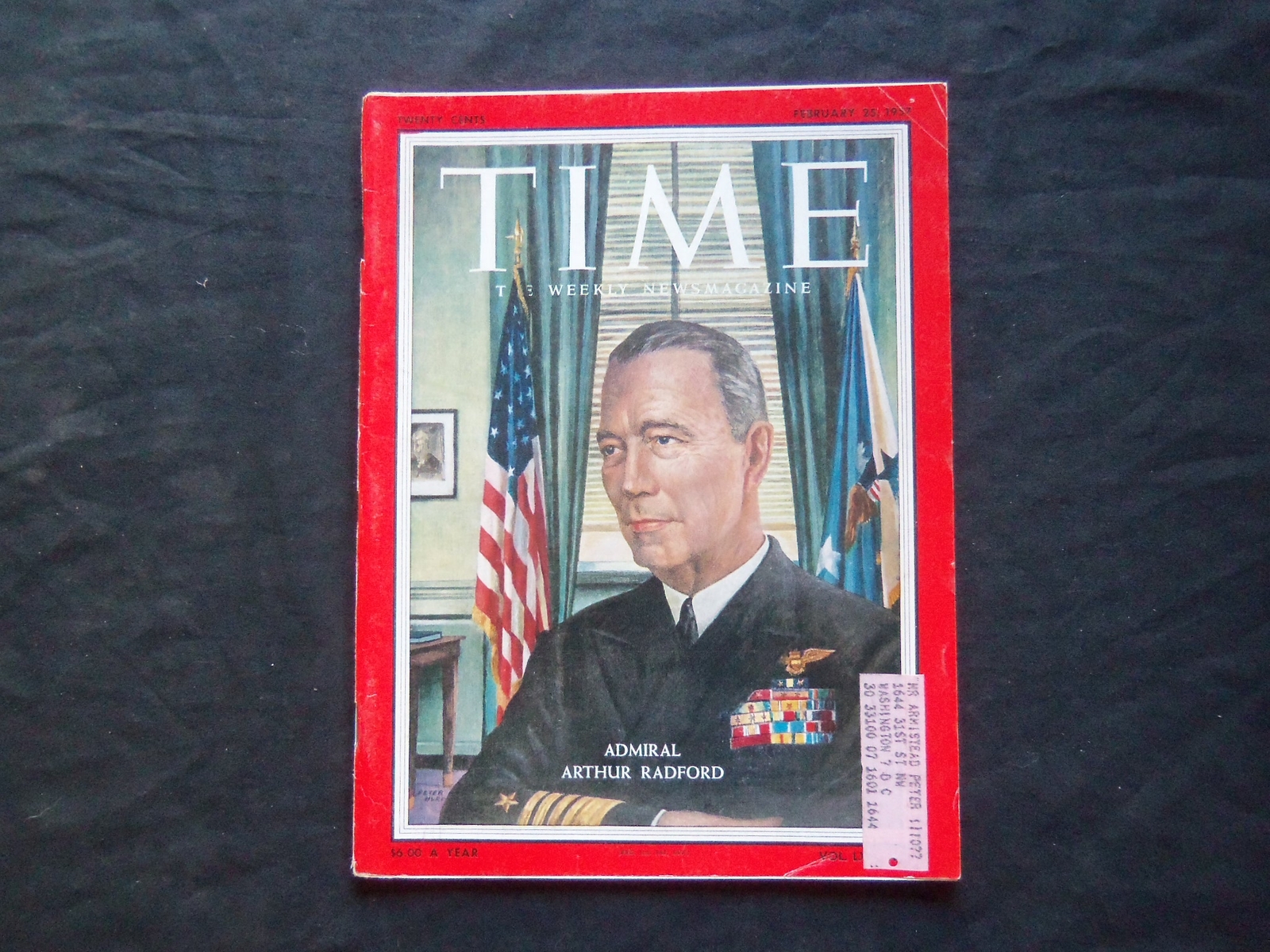 1957 FEBRUARY 25 TIME MAGAZINE - ADMIRAL ARTHUR RADFORD - T 1578 | eBay