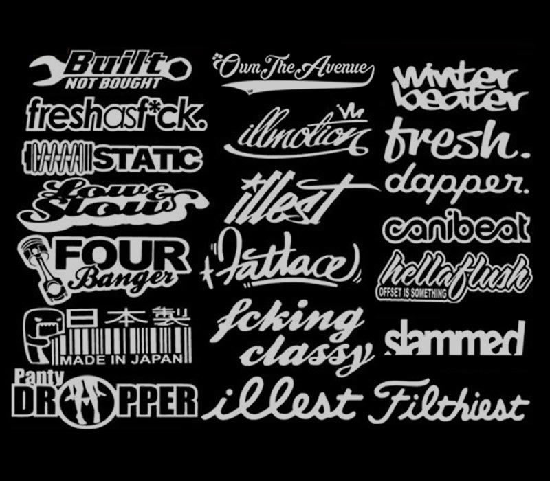 JDM Mega Sticker Pack Low Vinyl Decals, 20 Stickers,You Choose Color | eBay