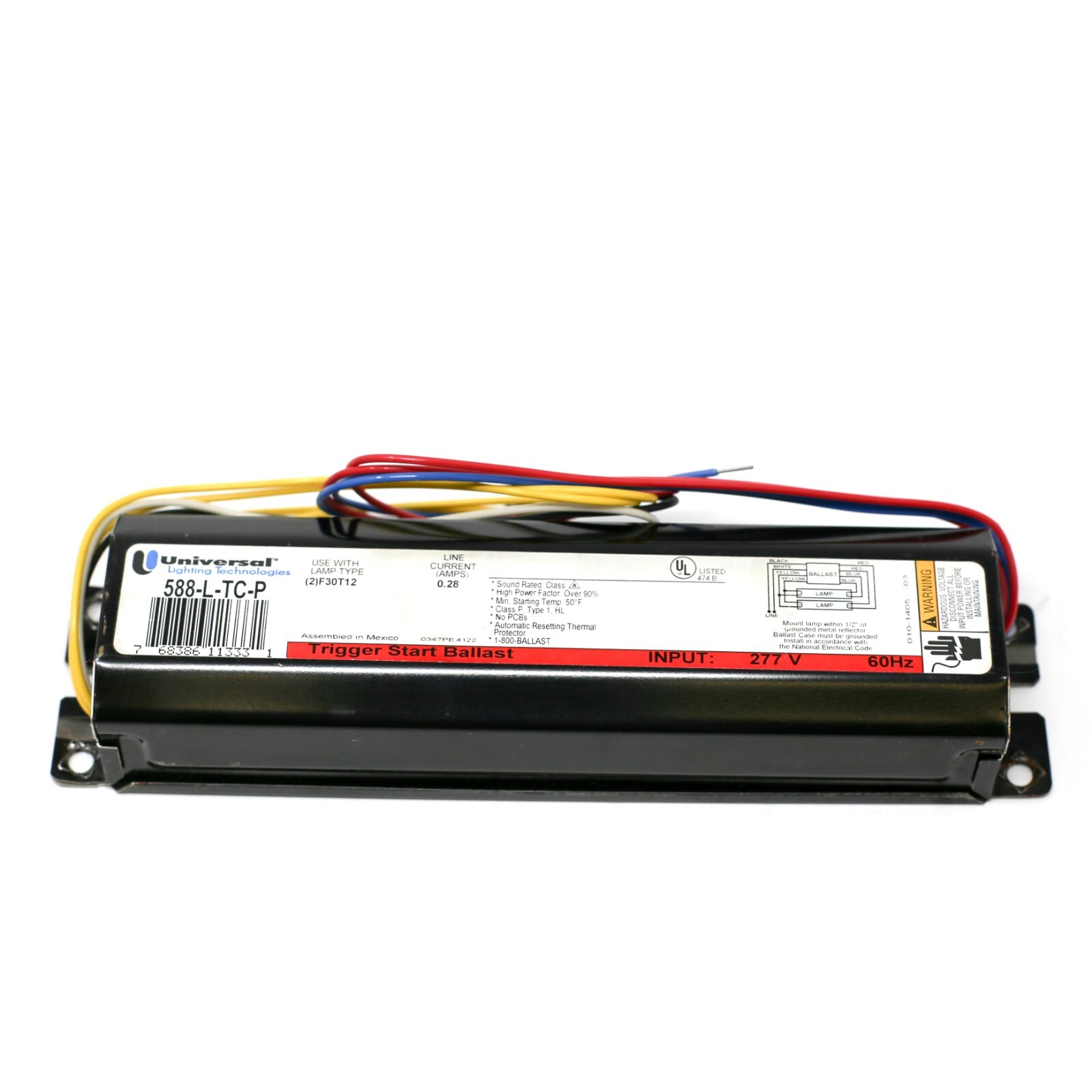 Universal 588-L-TC-P Therm-o-matic-x Rapid Start Ballast 25w 277v-ac ...