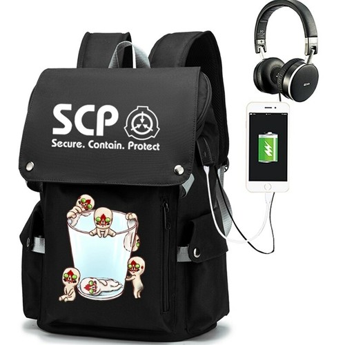 SCP Foundation Backpack Laptop Bags Men Women Travel Bags USB Oxford ...