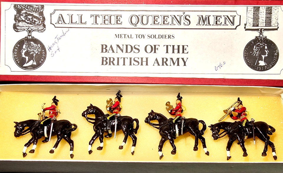 All The Queen's Men 4 Mounted 16th Lancer Figures w/ Brass Instruments ...
