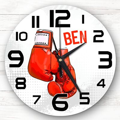 Red Boxing Gloves Boys Girls Room Custom Gift Personalised Clock | eBay