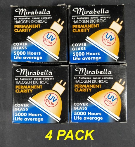 4 x Mirabella 12V 50W MR16 Gu5.3 Halogen Light Lamp Globes Bulbs 38 ...