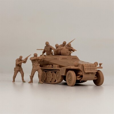 1/72 Scale WW2 SDK.FZ Half track Vehicle Soldier Action 7 Figures Resin ...