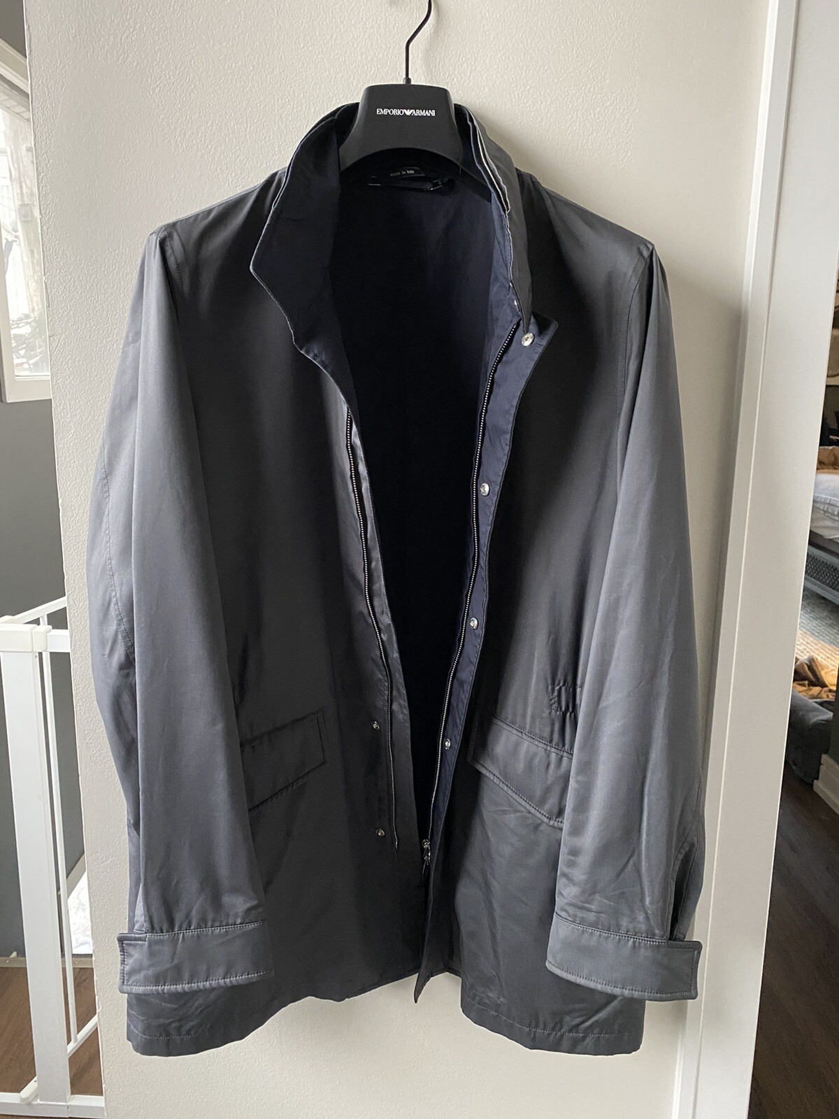 Ermenegildo Zegna Silk Field Jacket Dark Grey Sz 52 IT - Gem