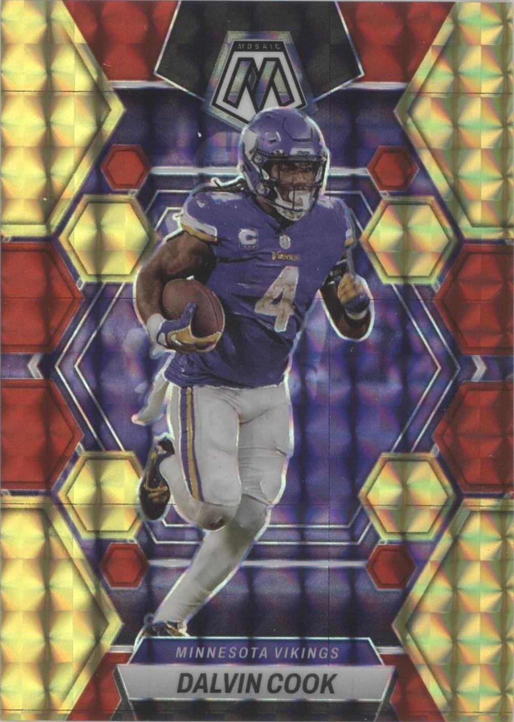 2023 Panini Mosaic - Dalvin Cook #151 Choice Fusion Red & Yellow Mosaic ...