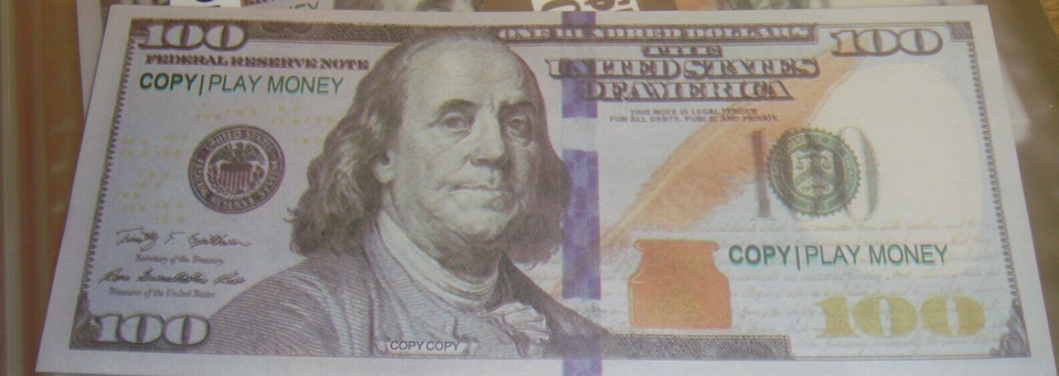 50 x $100 Notes 5K Stack FILM MOVIE PROP REPLI CA Copy Play Money ...