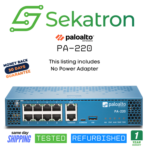 ♻️ Palo Alto PA-220 Next-Gen Firewall 8x Gigabit Ports Fanless Design ⚡ ...