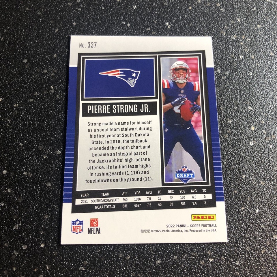Pierre Strong Jr. RC 2022 Panini Score Football #337 NFL New England ...