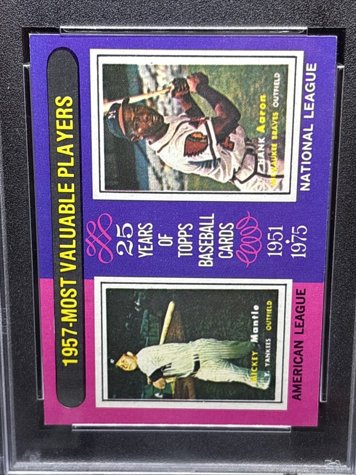 Mickey Mantle Hank Aaron 1975 Topps MINI MVP’s PSA 7! | eBay