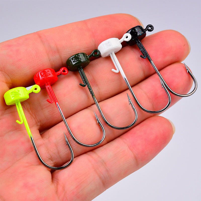 20Pcs Ned Rig Jig Heads Baits Hooks Finesse Mushroom Fishing Crappie ...