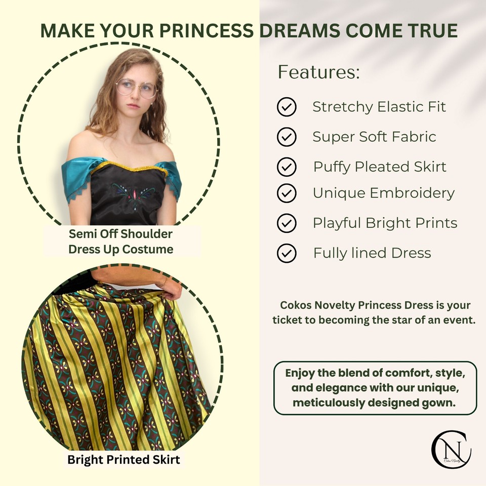 Women Adult Anna Frozen Halloween Costume Dress Up US Size L | eBay