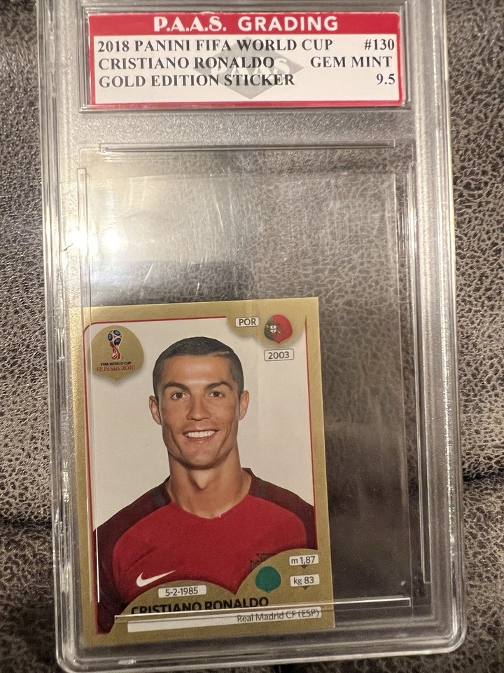 2018 Panini FIFA World Cup Cristiano Ronaldo Gold Edition Sticker | eBay
