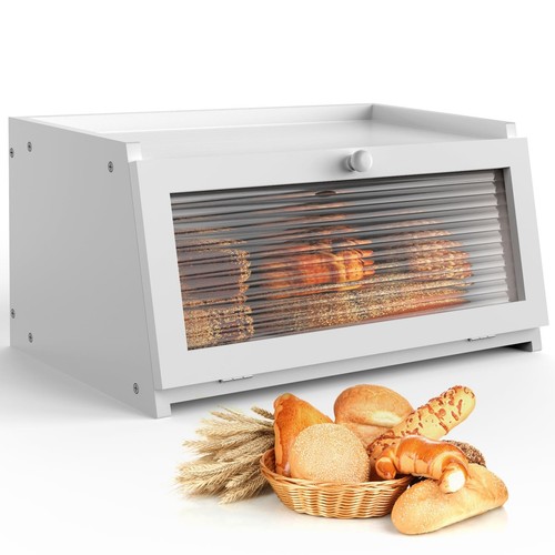 LOHASOK Large Farmhouse Bread Box for Kitchen Countertop Container w ...