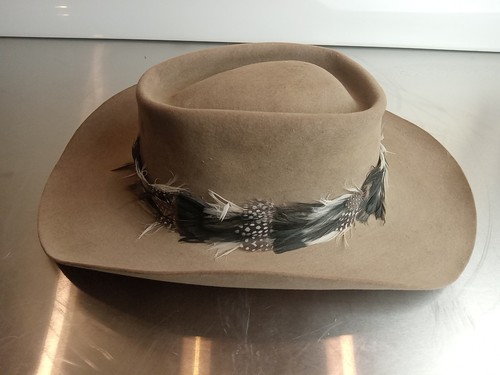 Vintage Fowlkes Open Range Hats Cowboy Hat With Feathers 6.5 By 7.5 ...