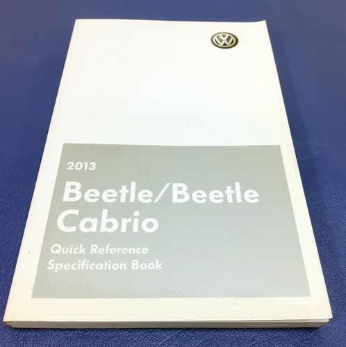 2013 Volkswagen Beetle Cabrio Quick Reference Specification Book | eBay
