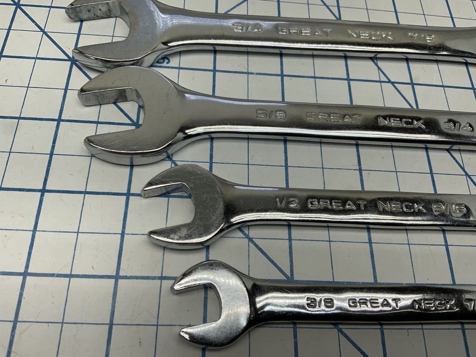 GREAT NECK 5pc Polished Open End Wrenches, 3/8min - 1in.max - China | eBay