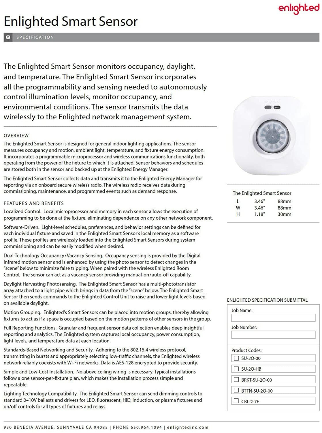 Enlighted Smart Sensor SU-2O-00 | eBay