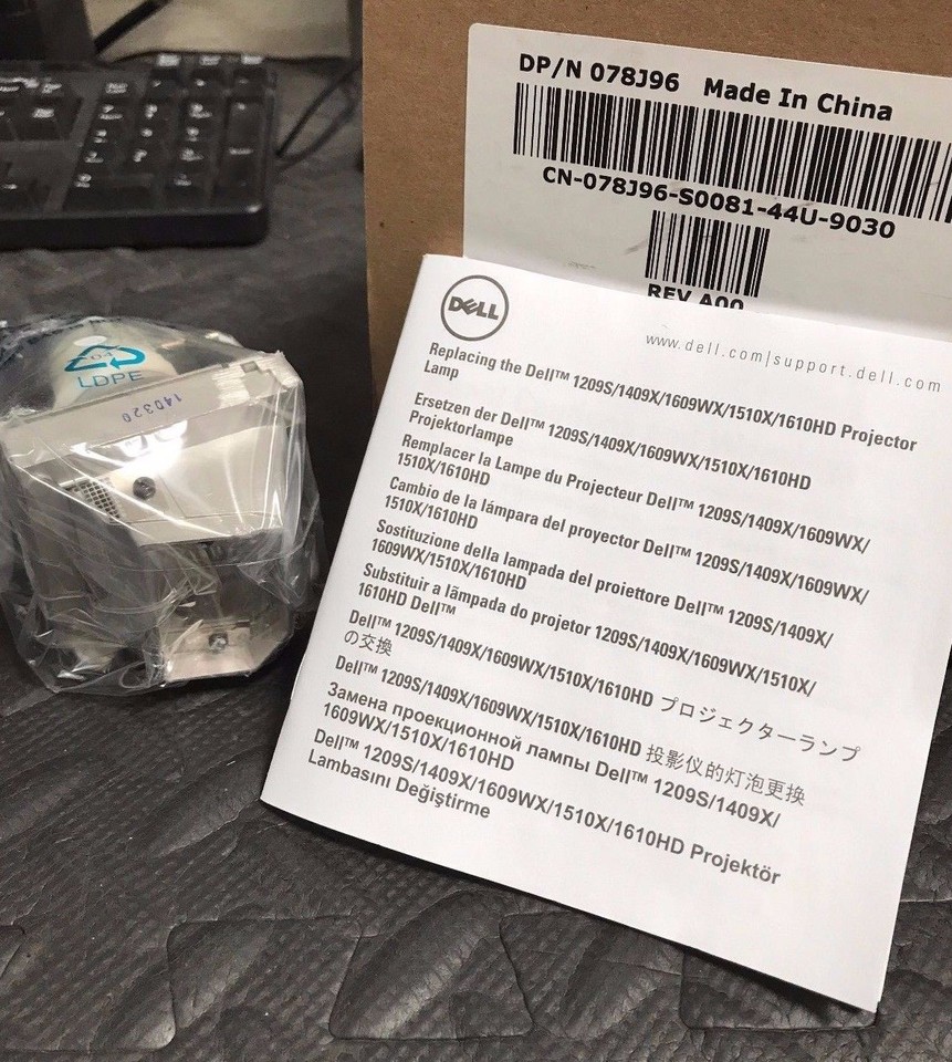 OEM PROJECTOR LAMP BULB FOR DELL 1209S 1409X 1609WX 1510X 1610HD 078J96 ...