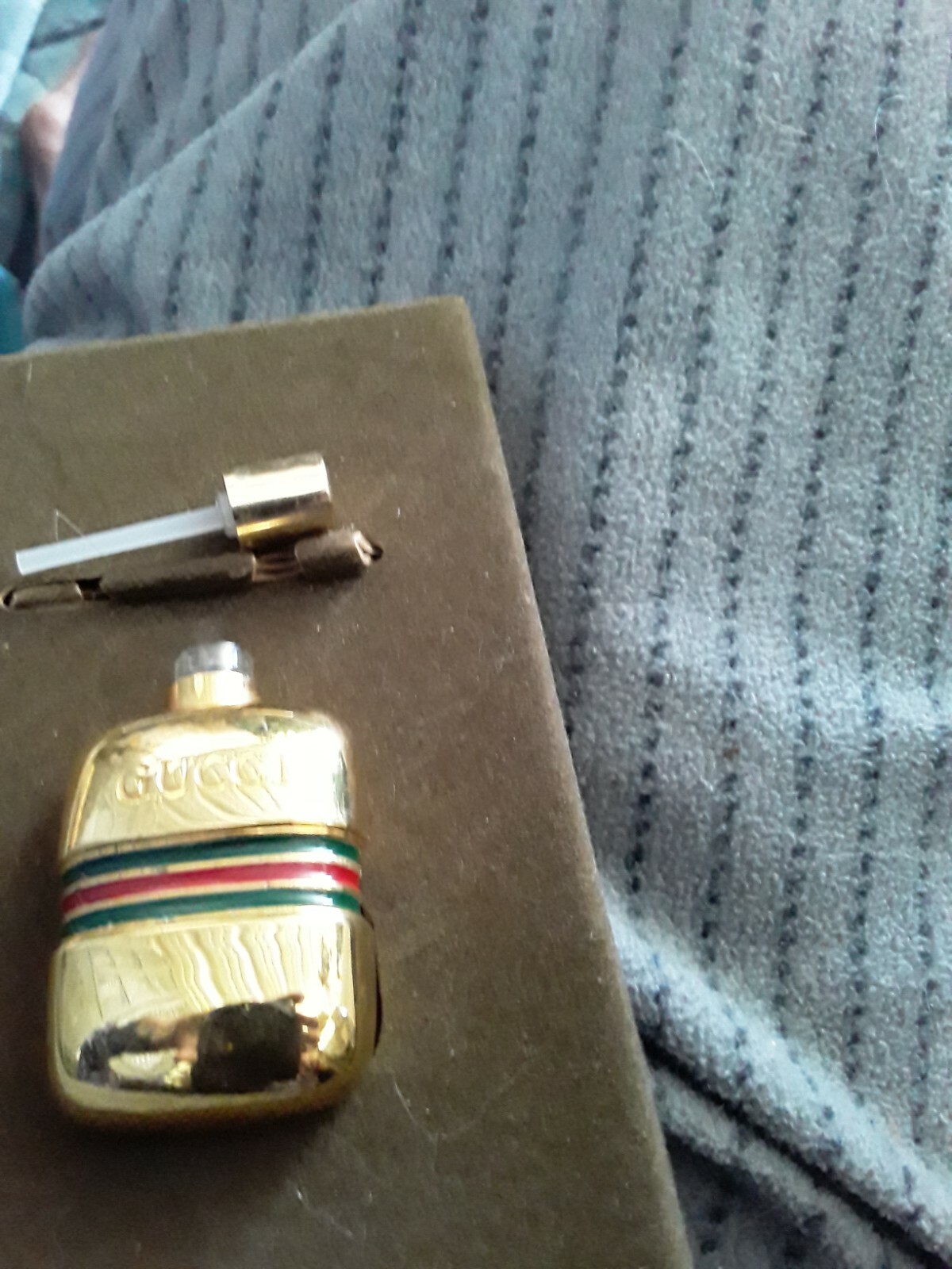 GUCCI SHERRY LINE PERFUME BOTTLE GOLDTONE FLASK - Gem