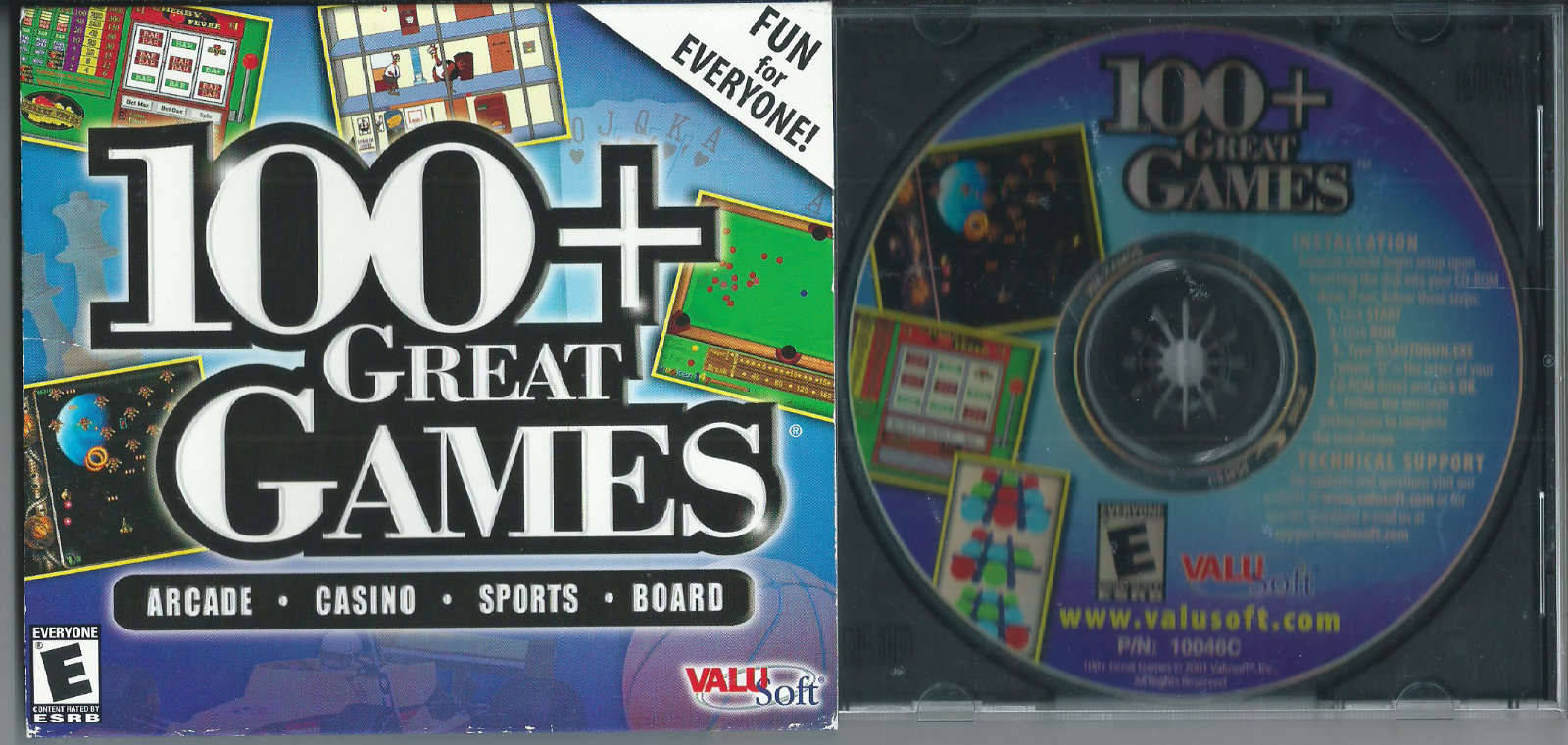 100+ Great Games Jewel Case (PC CD-ROM, 2001, Arcade, Casino, Sports ...