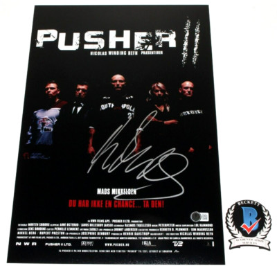 MADS MIKKELSEN SIGNED 'PUSHER' 12x18 MOVIE POSTER FILM TRILOGY ACTOR ...