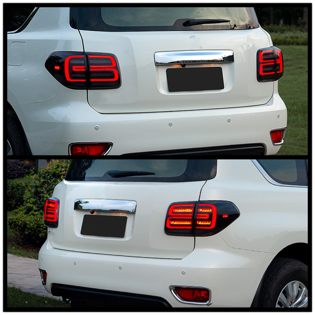 For Nissan Armada LED Tail lights Assembly 2017-2020 Dark LED Rear ...