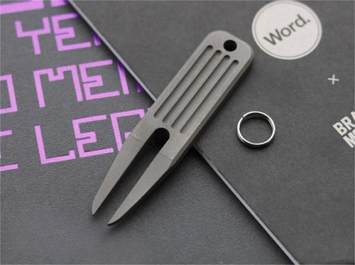 1PC TC4 Titanium Golf Divot Repair Tool Golf Green Fork EDC Portable ...