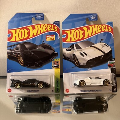 Hot Wheels Pagani Zonda R & ‘17 Pagani Huayra Roadster ,Black & White ...
