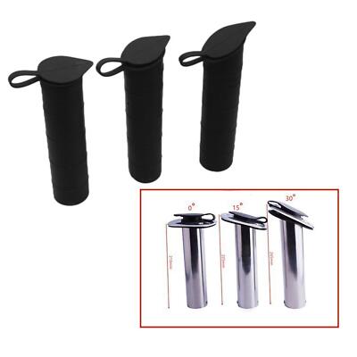 Fishing Rod Holder Insert Tube with Cover Cap Gasket Black Inner Sleeve ...