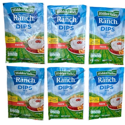 Hidden Valley Dips Mix, Fiesta Ranch 1.1 Oz Packets (Pack of 6) | eBay