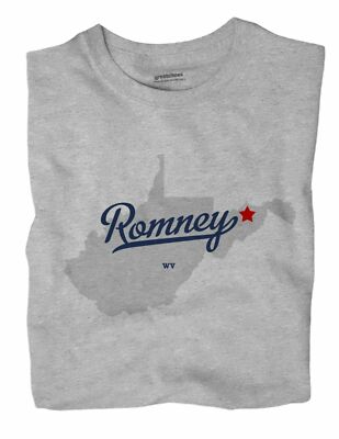 Romney West Virginia WV WVa T-Shirt MAP | eBay