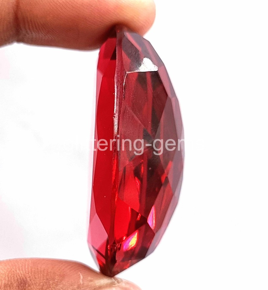 150 Ct Rare Brazil Red Topaz Lab Created Oval Cut IGL Certified Loose ...