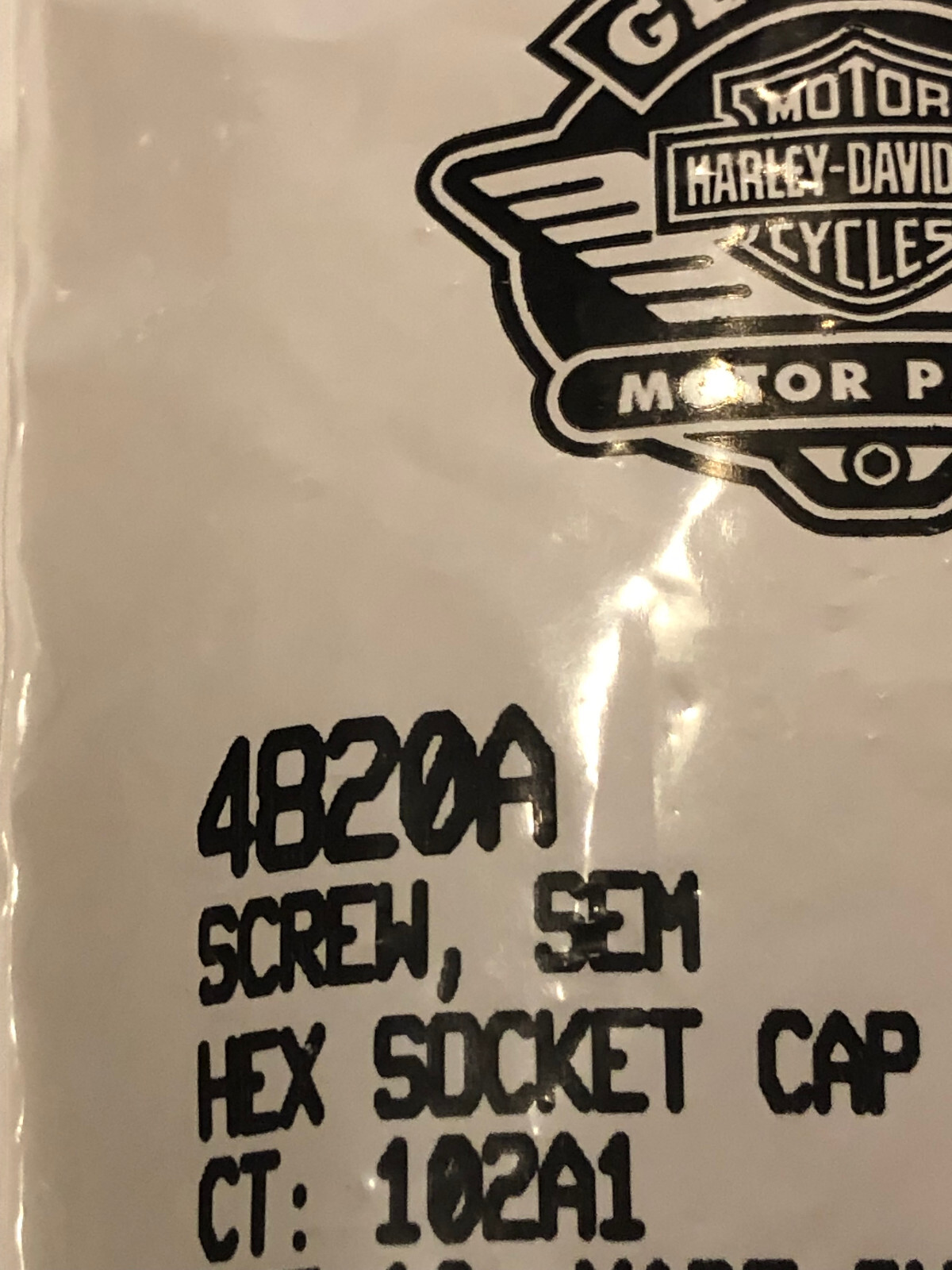 Harley Davidson 1/4-20 X 2 Hex Socket Head Grade 8 Screw PN 4820A for ...
